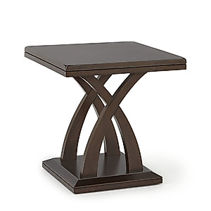 Steve Silver Company Jocelyn End Table, Traditional and Farmhouse Design, Curved Crisscross Legs, Living Room Accent Table, Office Space 24" W x 24" D x 24" H, Brown