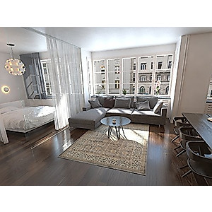 Unique Loom Salzburg Collection Area Rug - Gneis (6' 1" x 9' Rectangle, Gray/ Ivory)