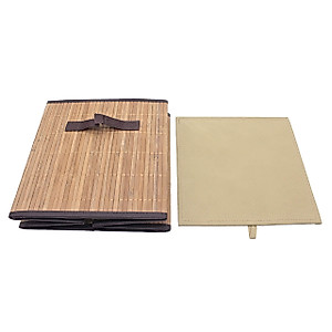 Seta Direct, Brown Natural Bamboo Collapsible Cube Storage Bins Shelf Organizer [3 Pack]