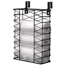 Gourmet Basics by Mikasa Garbage Bag Holder Garbage Bag Holder Basket with Removable Hooks, One size, Antique Black,5255362
