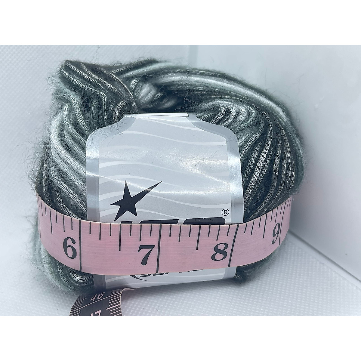 Black, Grey, White Picasso Fuzzy with Subtle Sheen Yarn, Polyester, Acrylic Blend 50 gram 125 Yards
