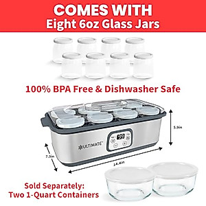 Ultimate Probiotic Yogurt Maker - Make Trillions of Live Probiotics with Adjustable Temperature & Time Control - Get Better Gut Health - Best Yoghurt Machine - Perfect Kitchen Gifts for Women & Men