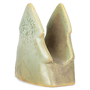 Creative Co-Op 4" L x 2-1/4"W x 4" H Stoneware Christmas Tree Sponge Holder, Reactive Glaze, Green (Each One Will Vary) Entertaining Tools, Multi