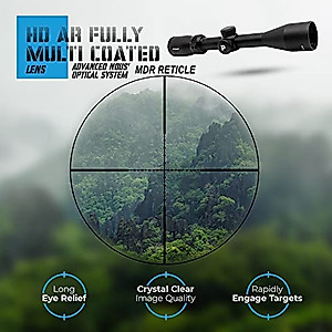Prazen Optics Ridgesite Riflescope, Second Focal Plane, Fully Multi Coated Lens', IPX7 Waterproof, Capped Turrets, Premium Quality Scope (MDR Reticle, 4-12x40)…