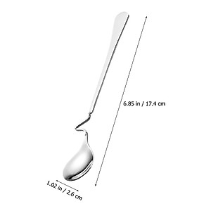 4pcs Hanging Coffee Spoons, Bending Handle Jam Spoons Stainless Steel Honey Spoons Dessert Spoons for Tea Coffee Dessert, 4 Size