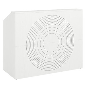 Tribesigns Reception Desk with Counter, Modern Front Desk Reception Room Table with Cable Grommet, 47 inch Retail Counter for Checkout, Lobby, Beauty Salon, Home Office Desk, White