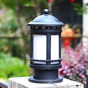 MODEBHD European Acrylic Column Lamps Victoria Glass Lantern Outdoor Table Lamp Waterproof Pillar Lawn Garden Lamp E27 Decoration Villa Landscape Grass Door Street Post Light Fixture
