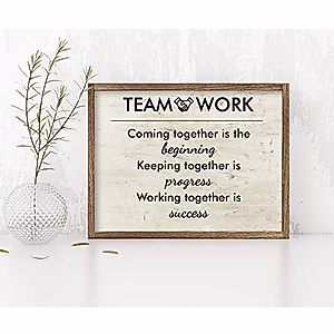 Teamwork Coming Together Is The Beginning Office Wall Art Decor Prints - Unframed 8x10 - Motivational Quotes Pictures for Office - Posters with Inspirational Sayings