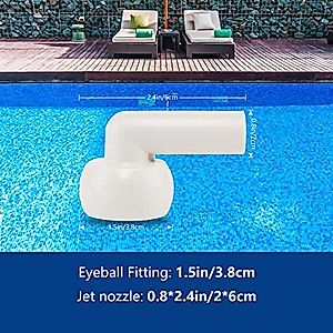 ChangTa Directional Pool Skimmer Jet Return Nozzle Compatible with Inside Most Swimming Pools Hydrostream Return Inlet Fitting Reduce Skimmer Net Maintenance Fits Pool Rakes Skimmers & Nets Parts