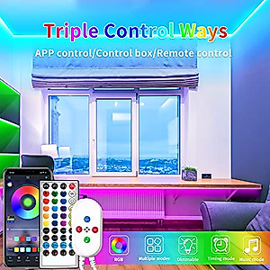 segrass 16.4ft LED neon Lights with Remote APP Control IP65 Waterproof Flexible Neon LED Strip Lights 24V RGB LED neon Rope Lights for Bedroom Room Outdoors Decor