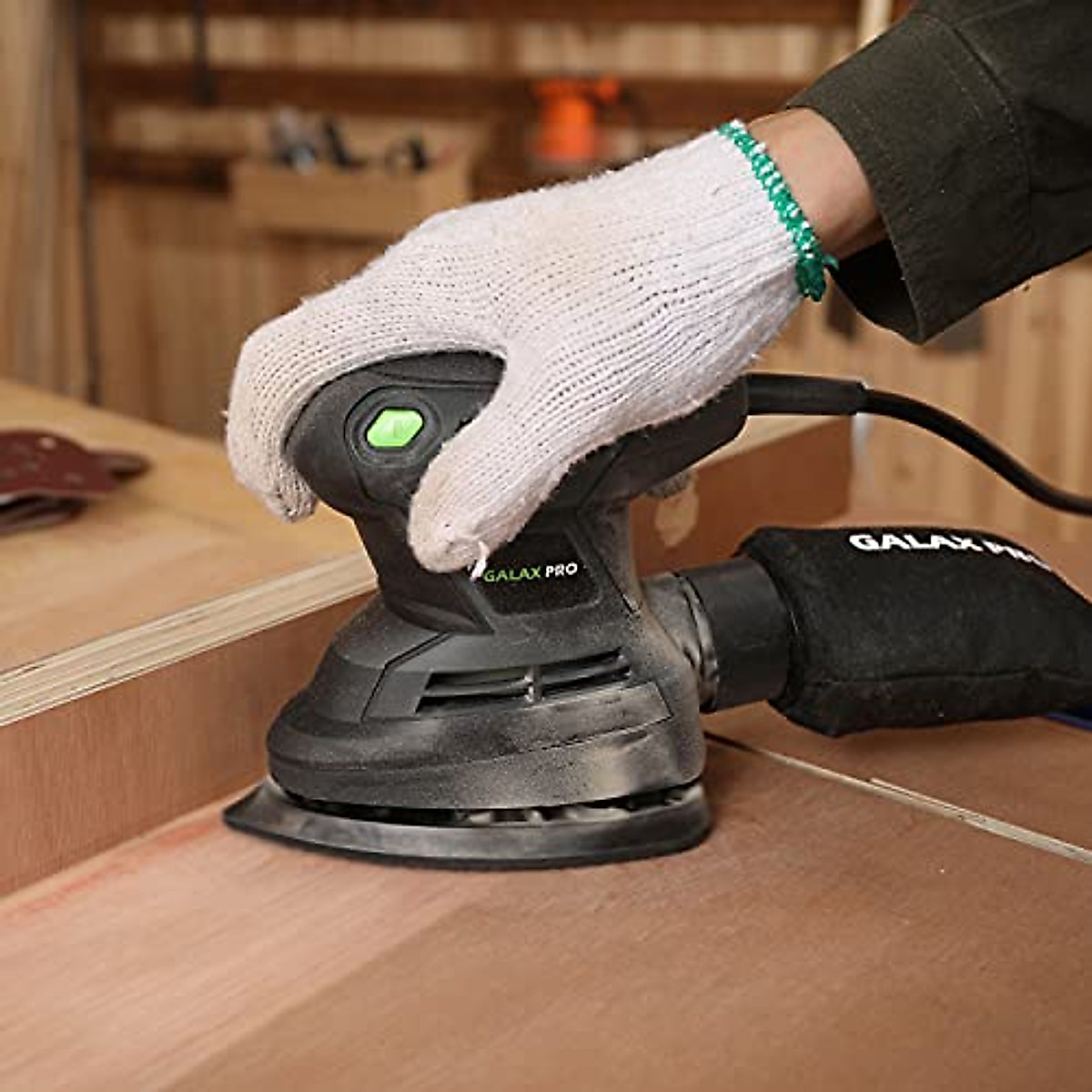 GALAX PRO Detail Sander,1.7A 15000 OPM Compact Electirc Sander with 20Pcs Sandpapers and Dust Bag,Soft Grip Handle in Home Decoration and DIY Working