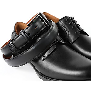 CHAOREN Mens Belts Leather - Black Belt Men 1 1/8" Mens Dress Belt - Perfect Companion to Mens Shoes