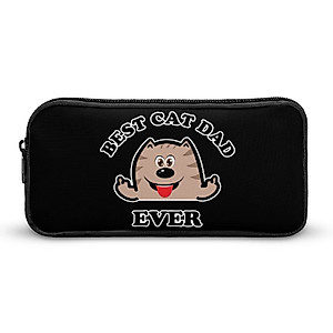 Best Cat Dad Ever Pencil Case Stationery Pen Pouch Portable Makeup Storage Bag Organizer Gift