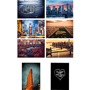 Set of 12 Large New York Refrigerator Magnets Souvenir Set of 3" x 4.5" Fridge Magnets with Great Printing Quality. Made in USA