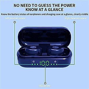 Wireless Earbuds Blue-Tooth 5.0 Earbuds Wireless Charging Case with LED Digital Display, Mini Stereo Headphones in-Ear Ear Buds Sport Headsets Running Headphones for All Smartphones (A)