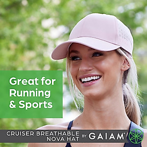 Gaiam White Baseball Cap for Women - Cruiser Breathable Nova Design, Lightweight Cute Women's Ball Cap, Easily Adjustable Trendy White Women's Hat for Summer & Beach, White