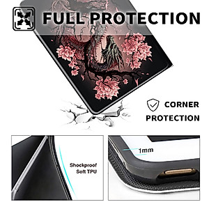 Case for Samsung Galaxy Tab S8 11 inch 2022 /Tab S7 2020, Slim PU Leather Multi-Angle Smart Folio Stand Cover with Auto Wake Sleep, Cherry Blossom Dragon