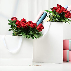 PACKHOME 6 Extra Large Gift Bags 17.5x6x16 Inches, White Premium Gift Bags with Handles for Gift Giving (Glossy White)