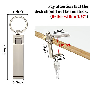 BULFULL Purse Hook for Table, Instant Bag Purse Hook Hanger Holder for Table Desk Folding Handbag Table Hook Hanger for Women Mobile Phone Stand Holder(Platinum)