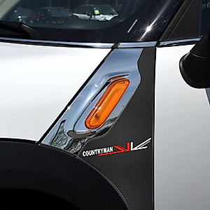 2pcs Fender Section Side Scuttles Vinyl Decal Stickers for Mini 1st Generation Countryman R60 2010-2016 (5D Carbon Fiber Pattern Black)