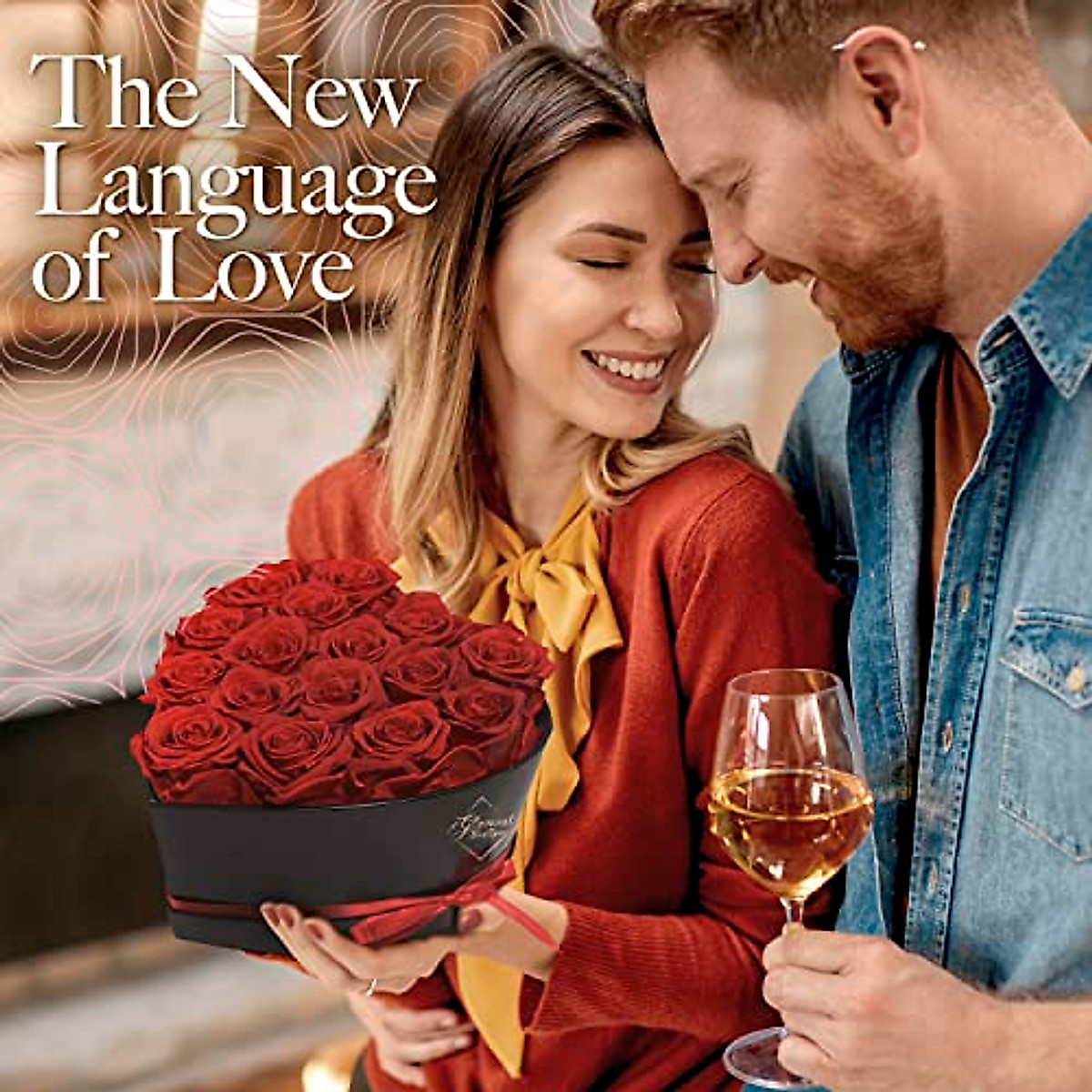 GLAMOUR BOUTIQUE 16-Piece Forever Flowers Heart Shape Box - Preserved Roses, Immortal Roses That Last A Year - Eternal Rose Preserved Flowers for Delivery Prime Mothers Day & Valentines Day - Red