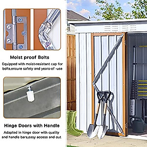 Storage Sheds, 5x3 FT Outdoor Storage Shed, Galvanized Metal Garden Small shed with Lockable Door, Tool shed with sloped roof and Vents, Bike shed That can Store Small Bicycles and Life Miscellaneous