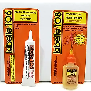2pak Oil+Grease PTFE Lubricant for "N" Athearn, Atlas, Bachmann, Broadway Limited, Kato, Rivarossi, Con-Cor, Micro- Trains, and All "Z" Models, etc. Lube, Grease, Oil, PTFE.