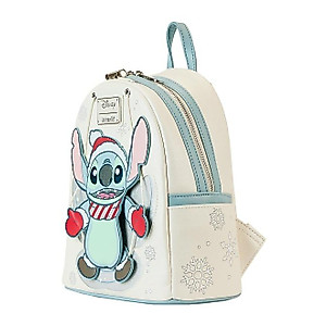 Loungefly Disney Stitch Holiday Snow Angel Glitter Mini Backpack