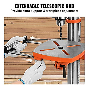 VEVOR 12 in Benchtop Drill Press, 5 Amp 120V, Variable Speed Cast Iron Bench Drill Press, 12 in Swing Distance 0-45° Tiltling Worktable with Laser Work Light, Tabletop Drilling Machine for Wood Metal