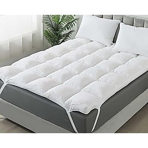 WhatsBedding 4.5 Inch Memory Foam Mattress Topper Full Size, 100% Cotton Cover, Anti-Slip Bottom, 4 Anchor Elastic Bands, 75x39x4.5 Inch