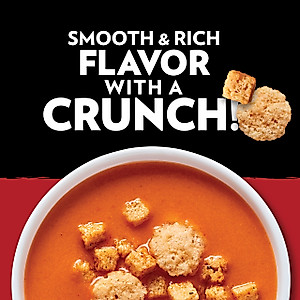 Campbell's Slow Kettle Style Creamy Tomato Soup With A Crunch, 7 oz Microwavable Cup (Case of 6)