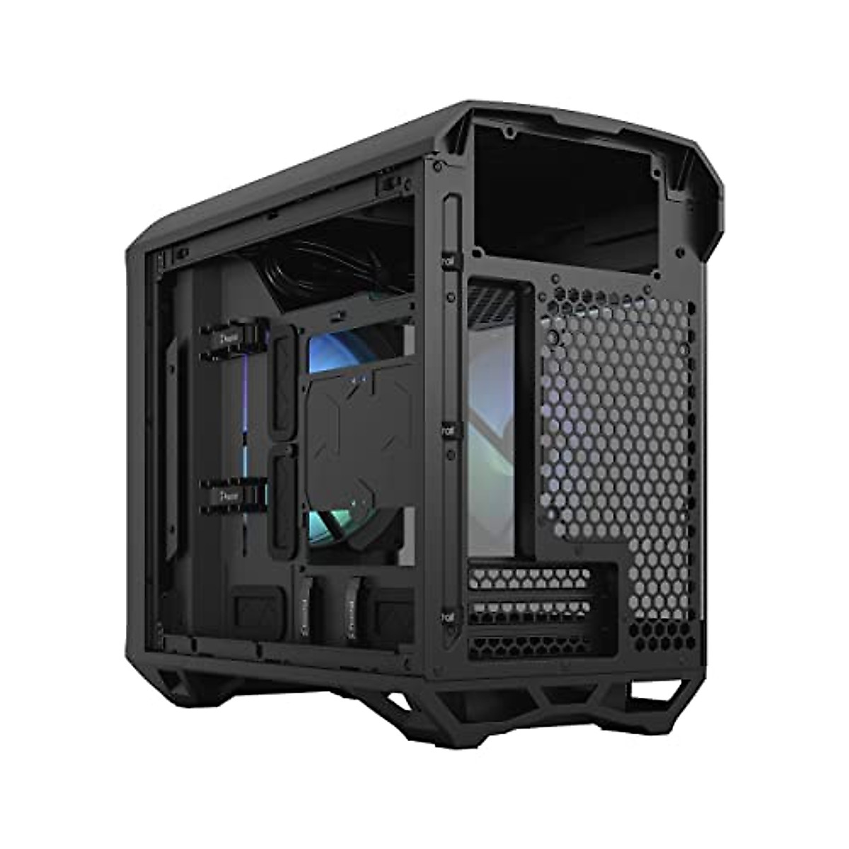 Fractal Design Torrent Nano RGB Black - Light Tint Tempered Glass Side Panels - Open Grille for Maximum air Intake - 180mm RGB PWM Fan Included - Type C - mITX Airflow Mini Tower PC Gaming Case