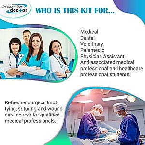 Suture Practice Kit for Medical Students +1 Year Access to The Future Doctors Academy's in-Depth Online Suturing Course. Course & Practice Kit Designed by an Experienced Surgeon - Kit de Sutura.