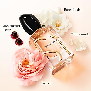 Armani Beauty - Sì - Eau de Parfum - Women's Perfume - Modern Chypre Fragrance - Blackcurrant Nectar, Rose De Mai & Freesia, Patchouli Notes - 1.0 Fl Oz