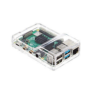 Vilros Clear Transparent Slim Compact Case for Raspberry Pi 4-Includes Sealed and Open Cover Options