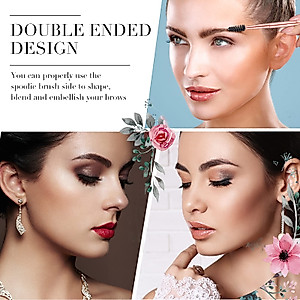 12 Pieces Eyebrow Brush Angled Eye Brow Brush and Spoolie Brush Double Ended Eyebrow Brushes Multi-functional Mini Eyelash Brushes for Precision Application Blending Tinting Eyebrow Powders Waxes Gels