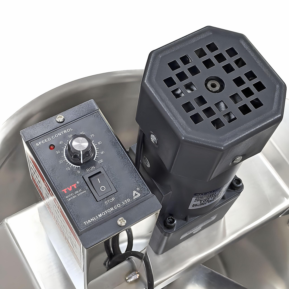 40L/10.5 Gal Automatic Food Mixer 110V 180W Stainless Steel Electric Mixer For Cooking Agitator Chocolate Paste Heat Mixing Machine Food Mixer Pot Seasoning Bottom Soup Sauce Stirrer