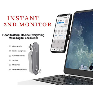 Aporia - Magnetic Cellphone Mount for Laptop, Foldable Monitor Side Phone Holder Attach to Computer Monitor for Smart Phones (Rose Gold)