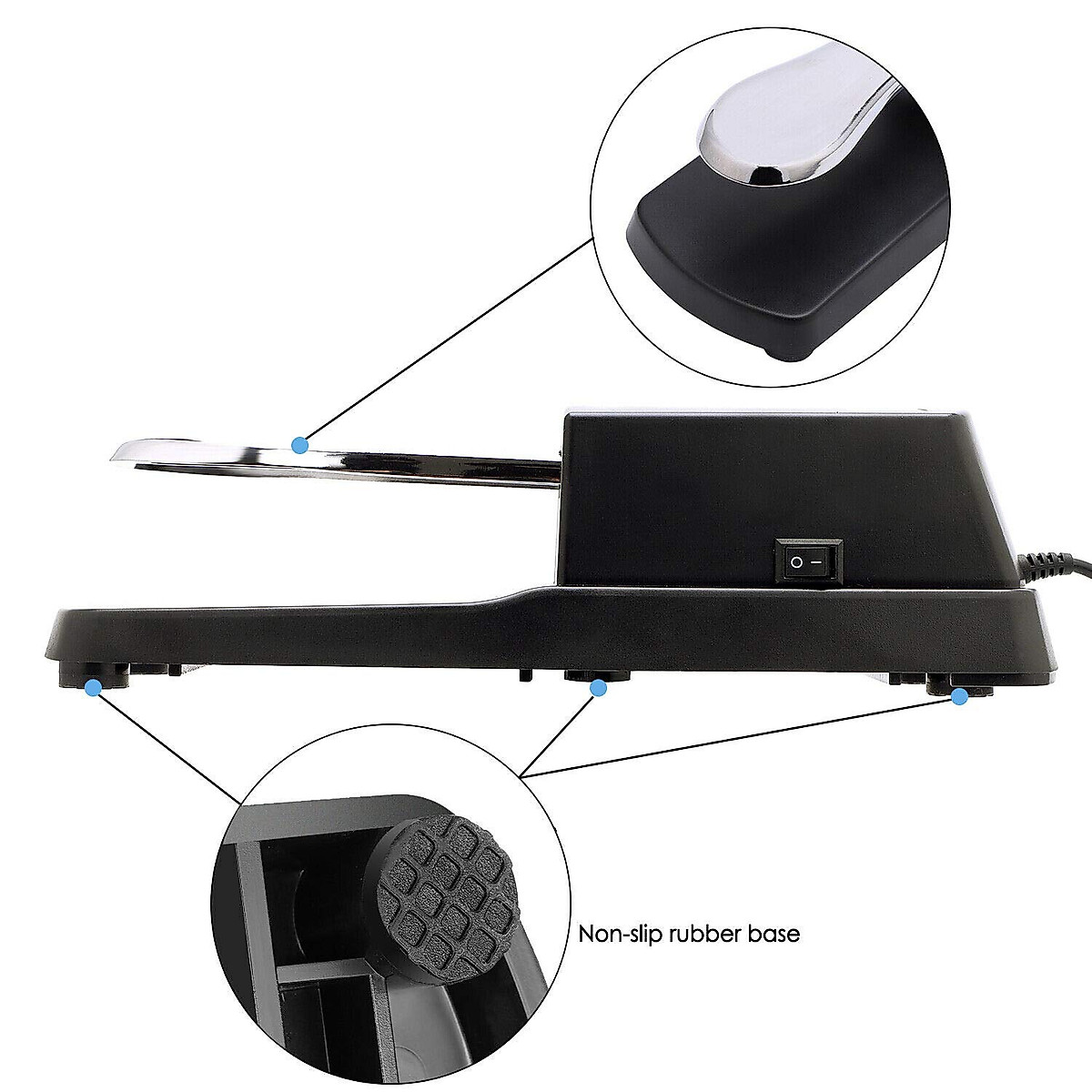 ENJOYPRO Sustain Pedal for Yamaha Keyboard, Piano Keyboard Pedal with Polarity Switch for Casio, MIDI, Roland Electronic Keyboards and Digital Pianos, 1/4 Inch Jack