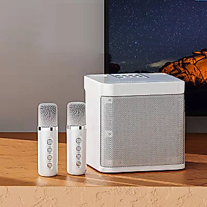 Karaoke Machine for Adults and Kids, Portable Bluetooth Karaoke Speaker for TV, with 2 Wireless Microphones PA Speaker System for Indoor Outdoor Party, Family Party Singing