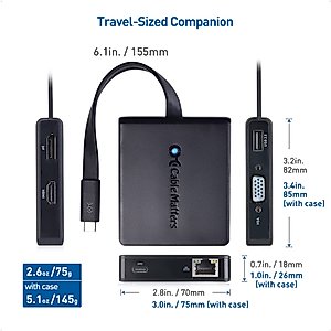 Cable Matters USB C Hub with HDMI, DisplayPort, VGA, USB 2.0, Fast Ethernet, 60W Charging - Thunderbolt 4 / USB4 / Thunderbolt 3 Port Compatible with MacBook Pro, Dell XPS, HP Spectre x360 and More