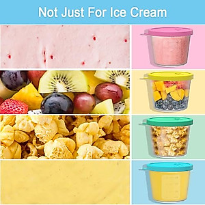 Sophico 8oz Mini Ice Cream Containers with Silicone Lids, Freezer Storage Tubs for Homemade IceCream, Meal Prep, Yogurt, Soup and Food (Small, 4 Pack)