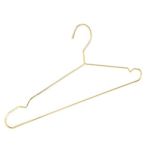 Jetdio 17.7" Strong Metal Wire Hangers Clothes Hangers, Coat Hanger, Standard Suit Hangers, Ideal for Everyday Use, 30 Pack, Gold