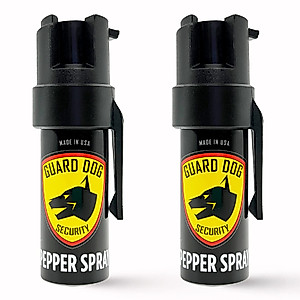 Guard Dog Collar Clip Pepper Spray for Self Defense, Safety Twist Top to Prevent Accident, 16 feet Range, Belt Clip in USA (2 Pack)
