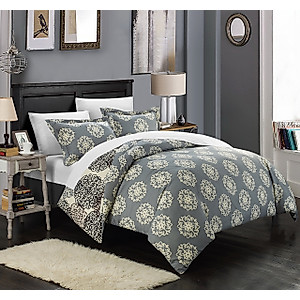 Chic Home 2 Piece Jerome Boho Inspired Reversible Print Duvet Set, Twin, Beige