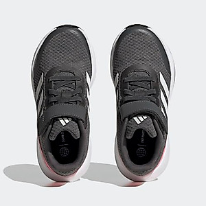 adidas Run Falcon 3.0 Shoe, Grey/Crystal White/Beam Pink (Elastic), 2 US Unisex Little Kid