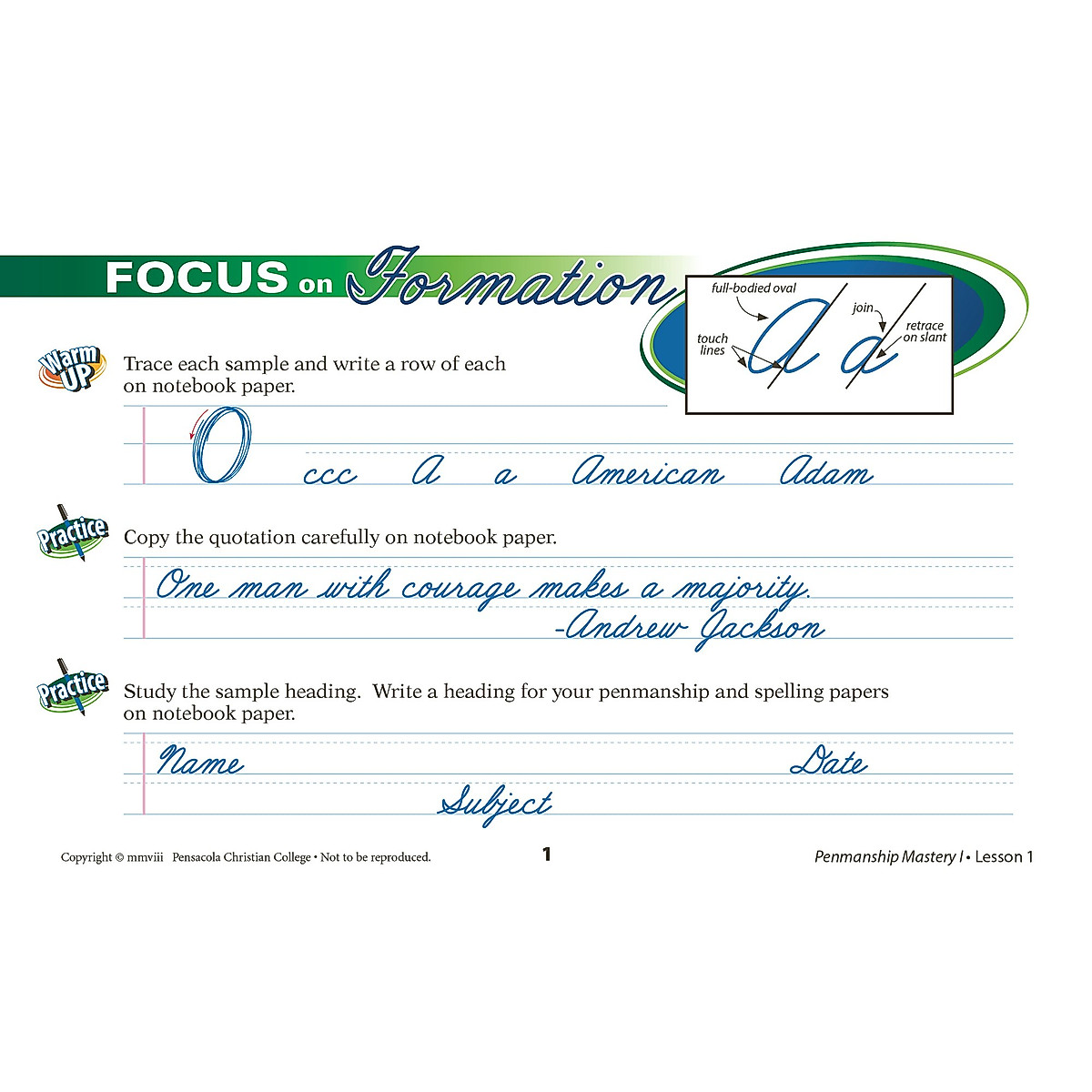 Penmanship Mastery I - Abeka 4th Grade 4 Cursive Penmanship Student Work Book