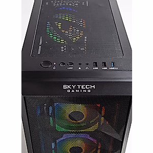 Skytech Gaming Chronos Mini Gaming Computer PC Desktop - Intel Core-i3 10100F 3.6GHz, GTX 1650 4G, 500GB SSD, 8G 3000, RGB Fans, AC WiFi, Windows 10 Home 64-bit,Black