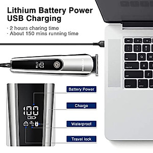 PRITECH Hair Clippers for Men Nose Hair Trimmer Micro Shavers 3 in 1 Mens Grooming Kit Cordless & Rechargeable Electric Hair Trimmer Led Display with T Blade Trimmer Cutting IPX6