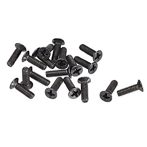 uxcell M3.5 x 12mm Phillips Screw Fastener Black for Laptop PC TV Fan Switch 150pcs